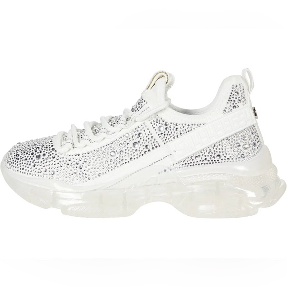 Steve Madden | Shoes | Steve Madden White Rhinestone Maximar Sneakers ...